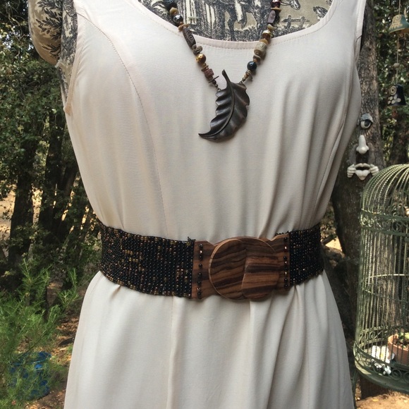 Bohemian | Accessories | Vintage Ethnic Boho Gypsy Glamour Wood Bead ...